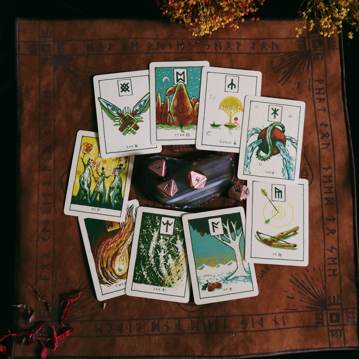 Green Glyphs Runes - Unique Tarot, Runes, Oracle and Lenormand for ...